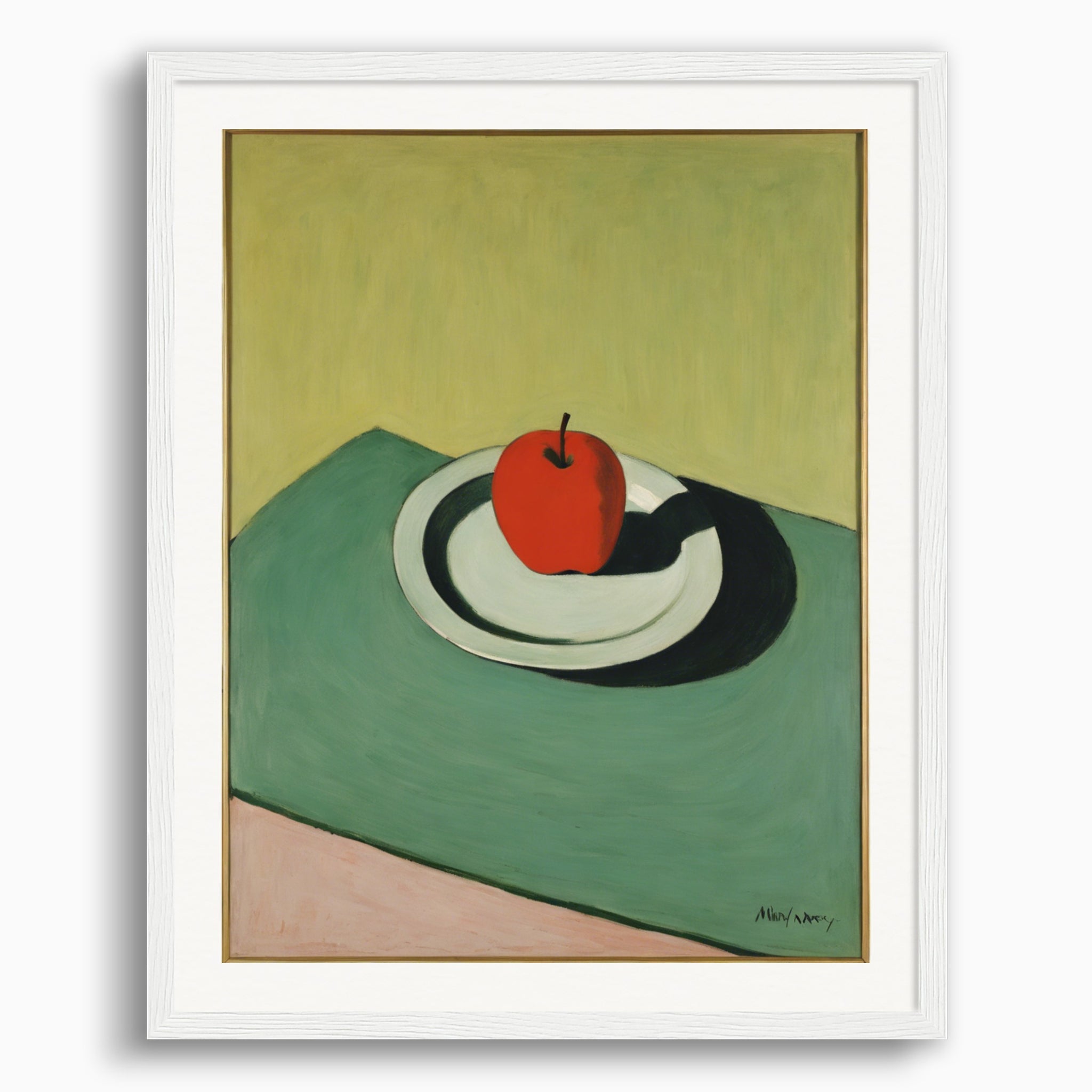 Intimista americano, Manzana en un plato - Póster | Lámina decorativa ...