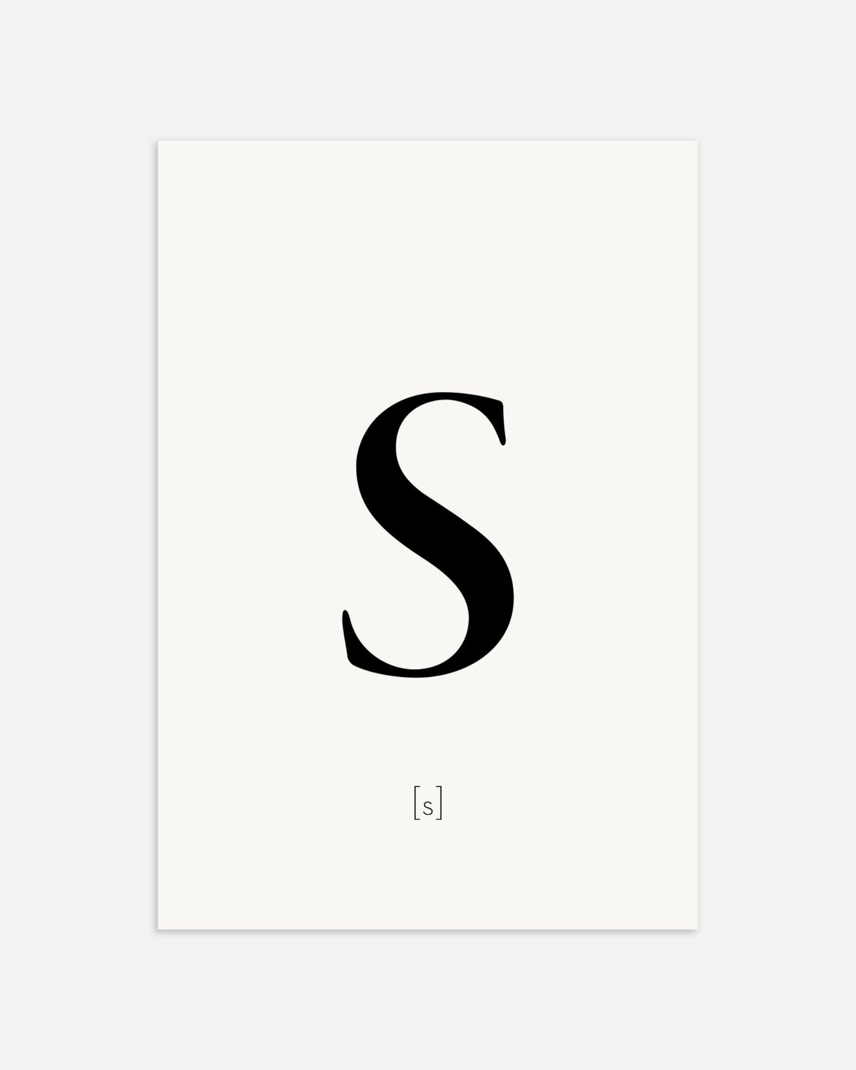 Letra S - Póster | Lámina decorativa para pared | Posterscape